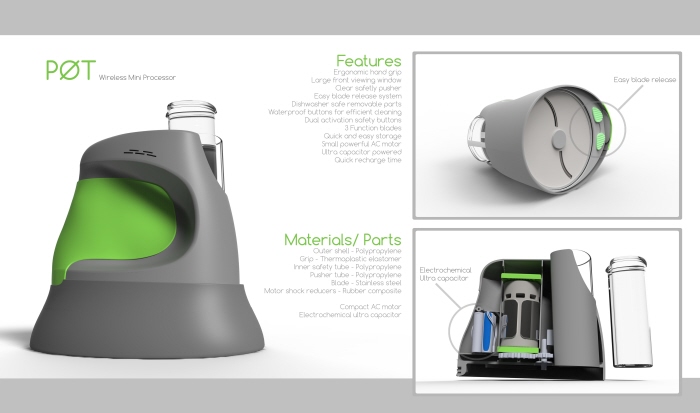 An upload by Jack Murrell on Coroflot: to the project POT Mini Processor