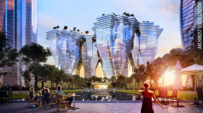 Visualization futuristic complex in Moscow City by Rostislav Nikolaev ...