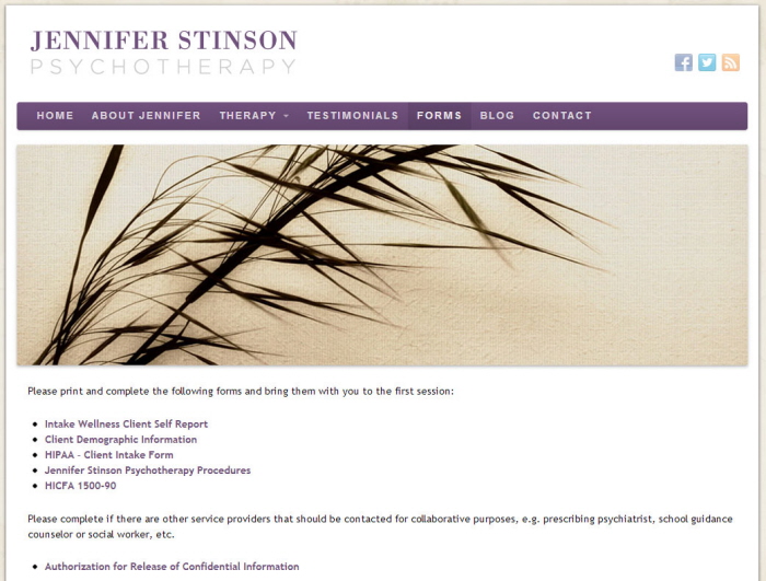 Jennifer Stinson Psychotherapy by Gerard Boucher at Coroflot.com