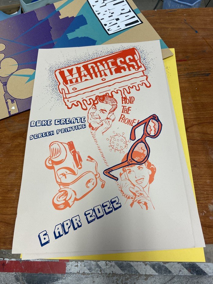 Robby Poore on Coroflot: Two color screen print for a Duke Create Intro ...