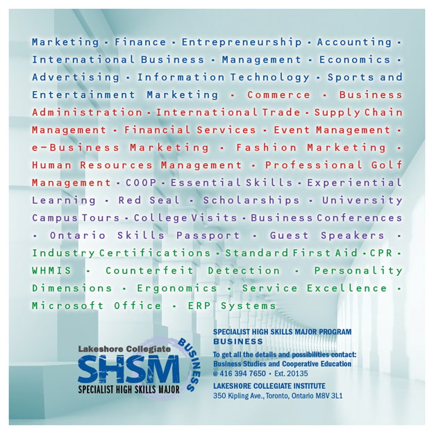 SHSM–Lakeshore Collegiate, Toronto District School Board by Anna ...