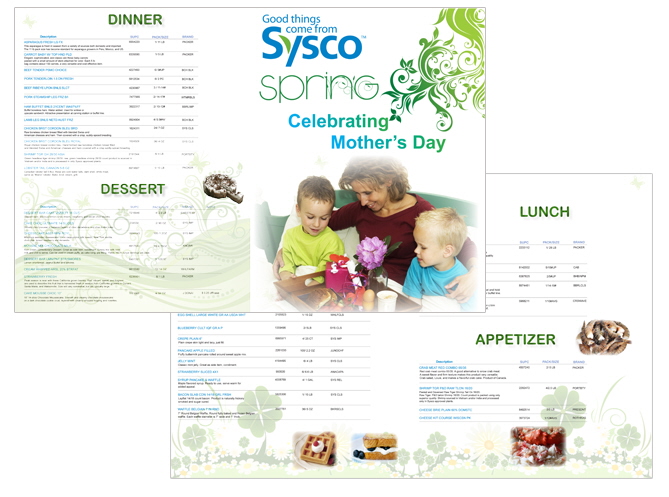 Sysco Foods Menu Design by hire suzanne at Coroflot.com
