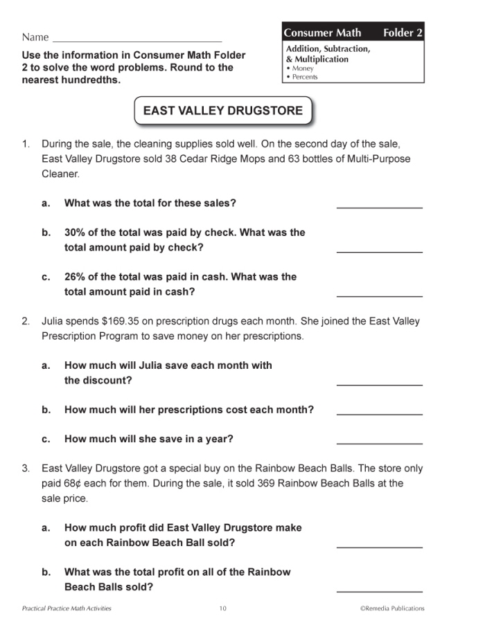 Practical Practice Math Folders by Christina Reville at Coroflot.com