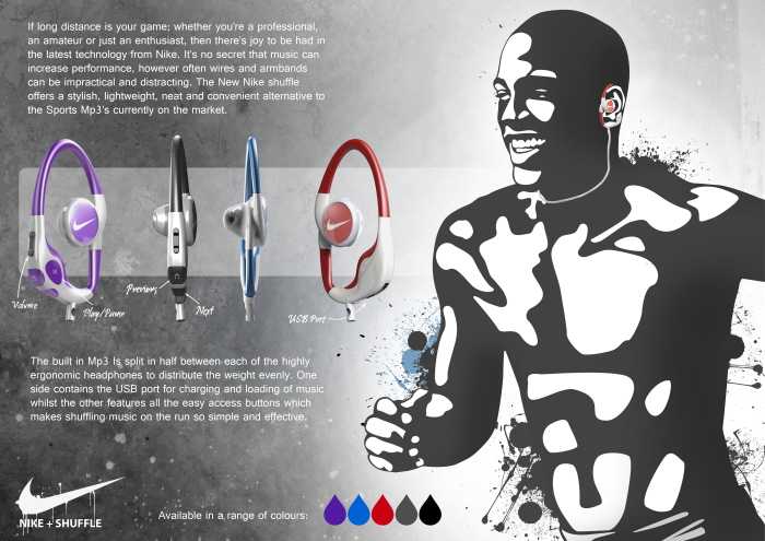 Nike + Shuffle Headphones by Tim Ryan at Coroflot.com