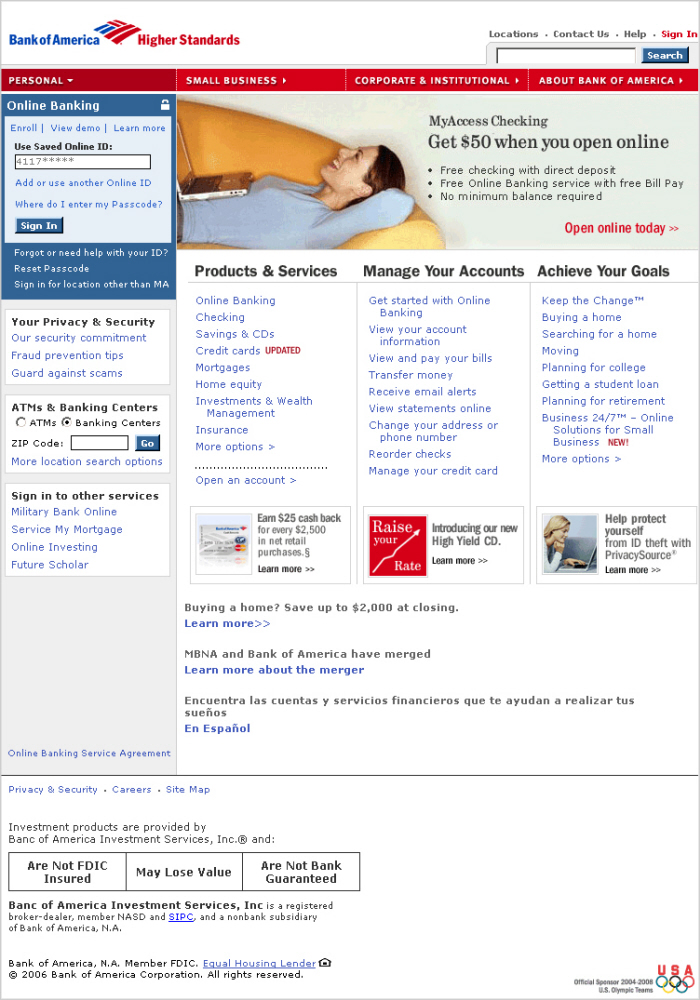 Bank of America - Homepage Redesign by Phillip Maine at Coroflot.com