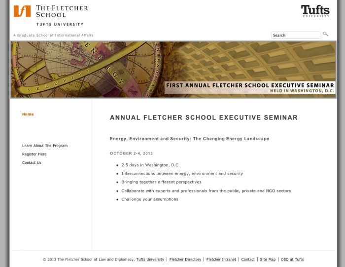 Web and Graphic Design for Tufts University by Liz Shaw at Coroflot.com