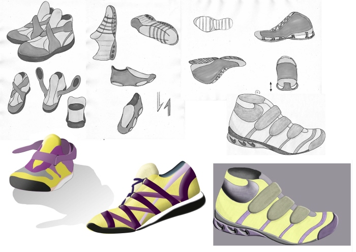 Sports shoe modelling by Duncan Rutishauser at Coroflot.com