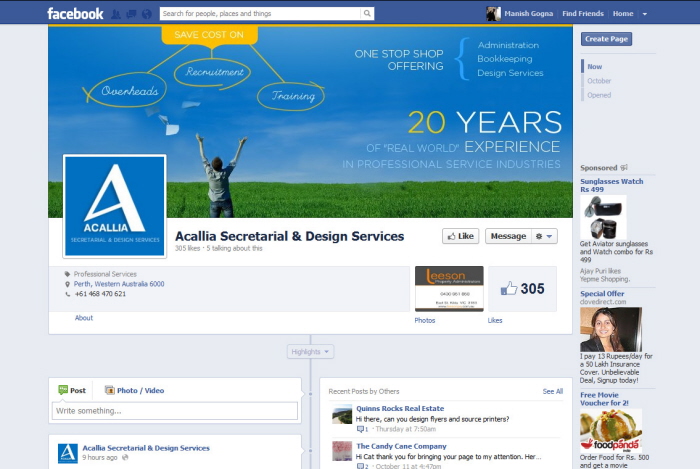 Custom Fanpage Design by Einduztry InfoSystems at Coroflot.com