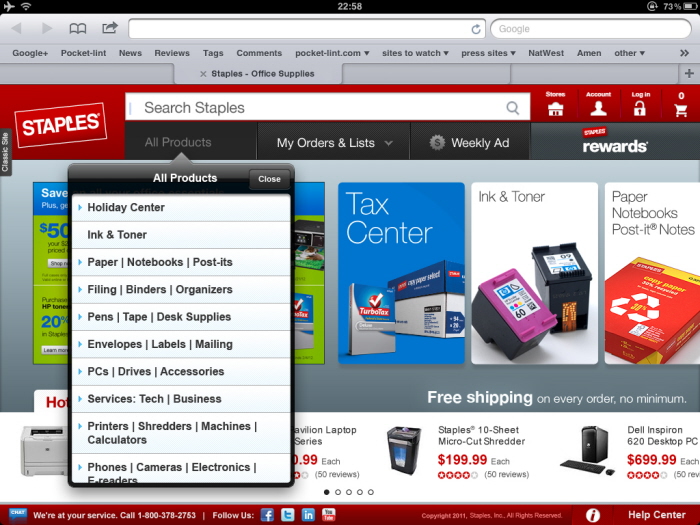 Staples Tablet Site Version 1 by Dave Noel at Coroflot.com