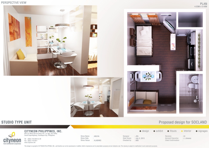 PROPOSED STUDIO TYPE INTERIOR DESIGN by Paul Pio at Coroflot.com