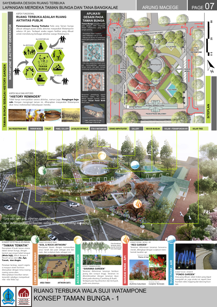 Design Taman bunga, lapangan merdeka, dan tana Bangkalae Watampone by ...