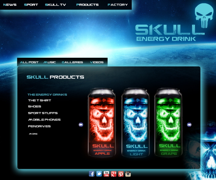 Skull webdesign by Kustyán Norbert at Coroflot.com