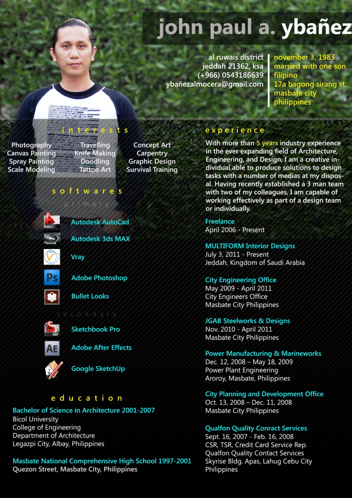 An upload by John Paul Ybañez on Coroflot: to the project CV