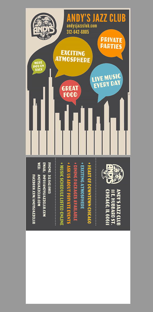 Andy's Jazz Club Postcard by Brad Spalding at Coroflot.com