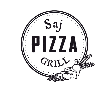 Saj Pizza Grill - Logo Design by John Miller at Coroflot.com