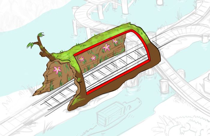 Concept art - Swamp Train Station by Allen Jue at Coroflot.com