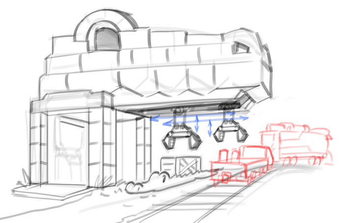 Concept art - Swamp Train Station by Allen Jue at Coroflot.com