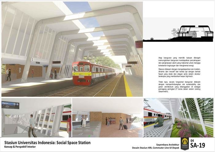 1st Award of "Sayembara Stasiun KRL-Commuter Line UI Depok" 2019 by ...