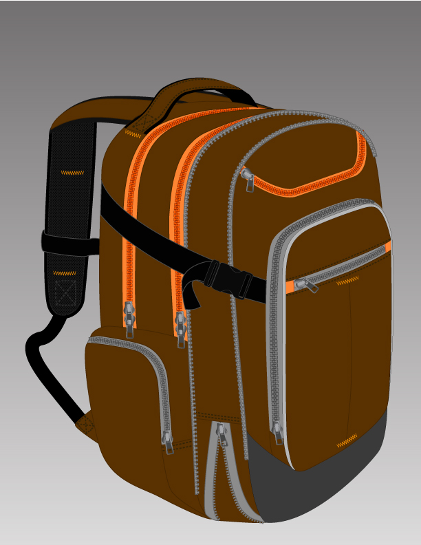 2D Backpack Renderings by Tim Johnstone at Coroflot.com