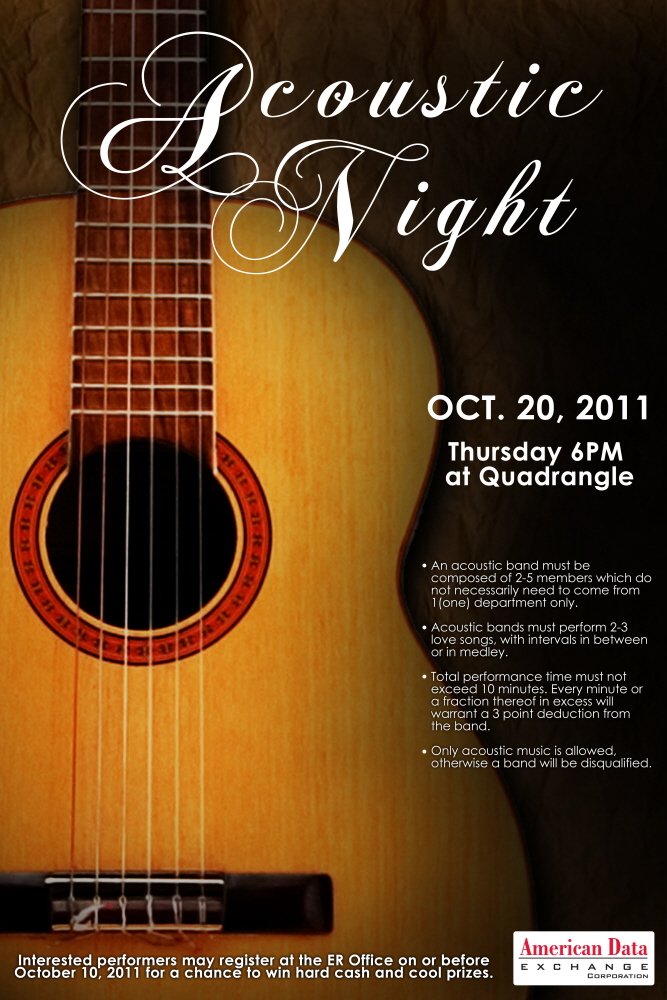 AMDATEX Acoustic Night (Poster Design) by Deviousice Buencamino at ...