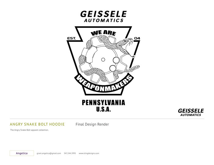 Geissele Automatics, Angry Snake Bolt Hoodie by Angelica Grant at ...
