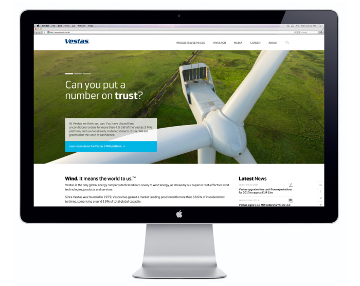 An upload by Bo Vittrup on Coroflot: to the project Vestas.com