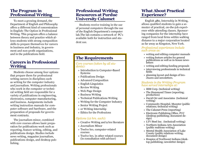 Department Brochure Layout by Michelle Nunez at Coroflot.com