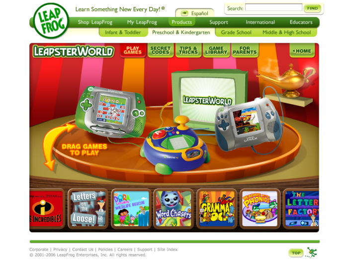 Leapsterworld.com by Laurie Peterson at Coroflot.com