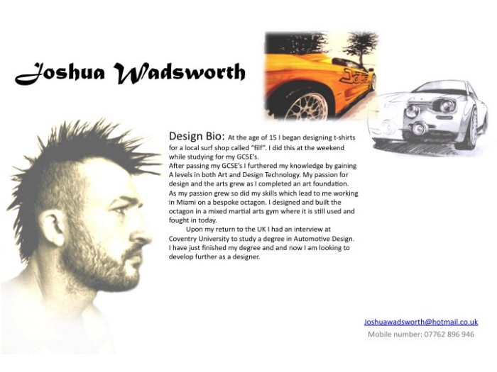 My Design Bio by Joshua Wadsworth at Coroflot.com