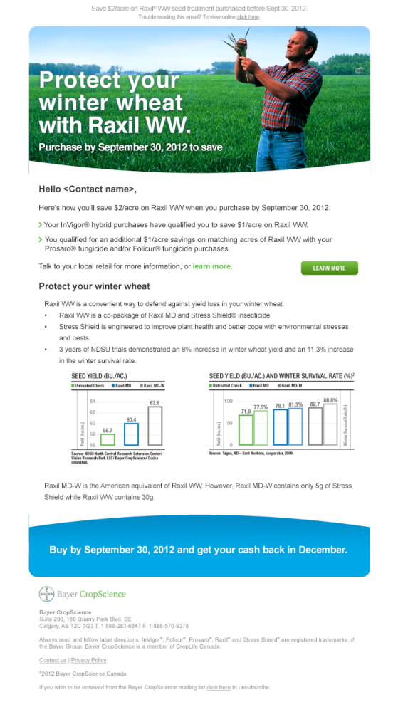 The Bayer - e-blast template by Nicole M. Kowalchuk at Coroflot.com
