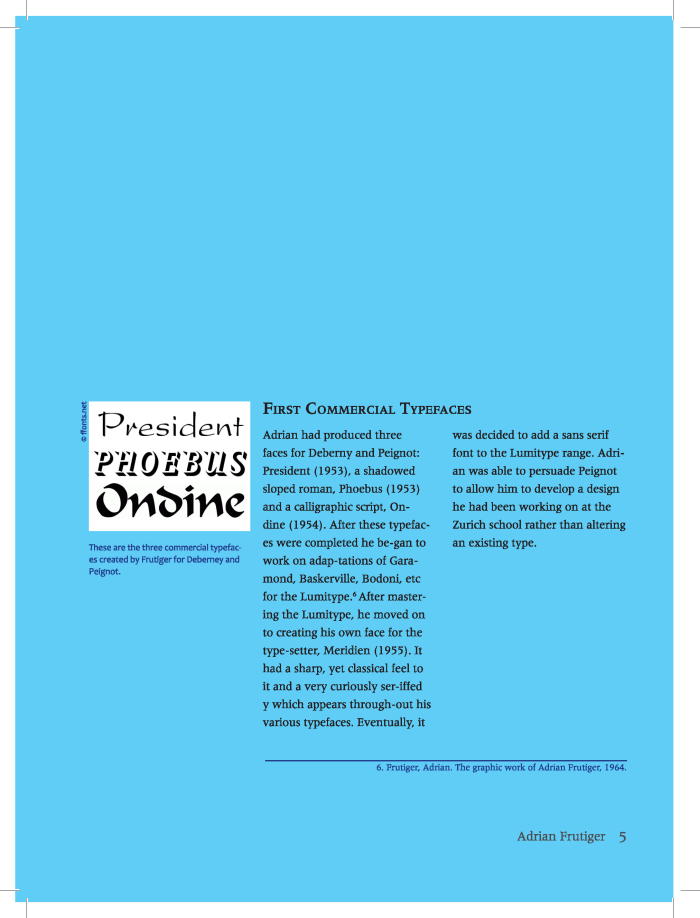 Adrian Frutiger Book Design by Yah-Lahne Thompson at Coroflot.com