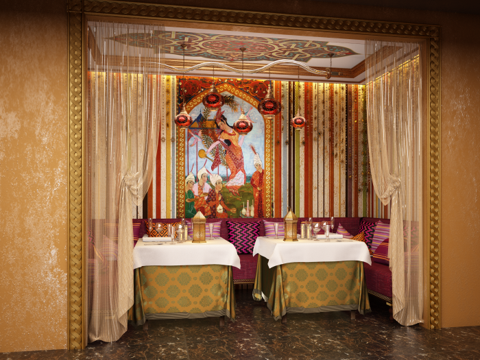 PRIVATE DINING SPACE | ARABIC STYLE RESTAURANT INTERIOR by Maria ...