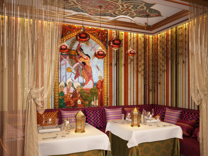 PRIVATE DINING SPACE | ARABIC STYLE RESTAURANT INTERIOR by Maria ...