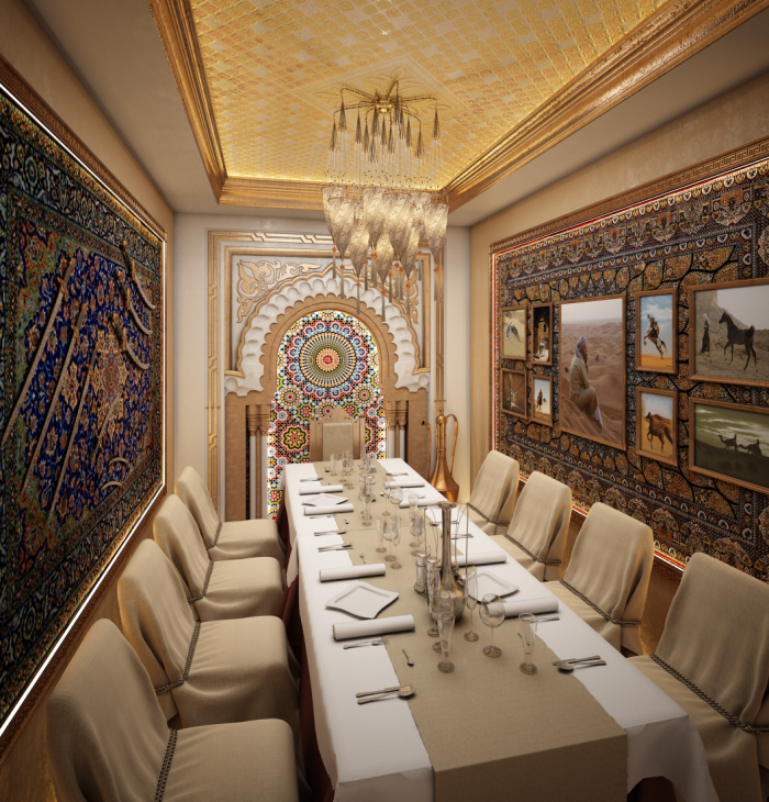 SMALL BANQUET ROOM | ARABIC STYLE RESTAURANT INTERIOR by Maria ...