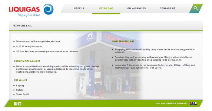 Gaz Station website design. LIQUIGAZ by hibah osman at Coroflot.com