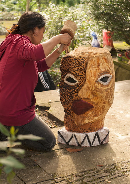 Two Sided Face - Wooden Sculpture by Xaviera Zinyu at Coroflot.com