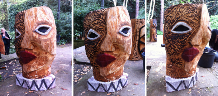 Two Sided Face - Wooden Sculpture by Xaviera Zinyu at Coroflot.com