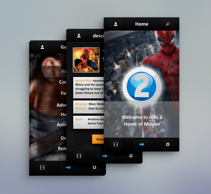 Mbc2 movie guide app design by ayoub red at Coroflot.com
