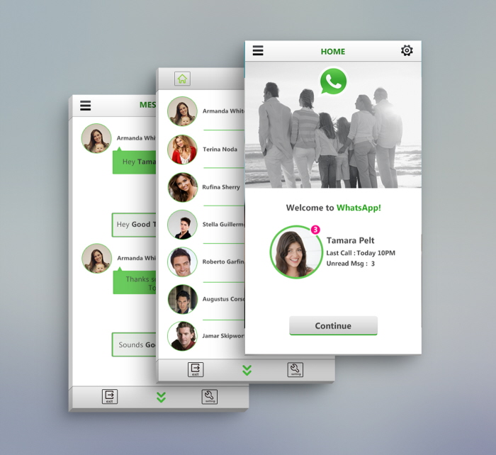 Redesign WhatsApp Messenger interface by ayoub red at Coroflot.com
