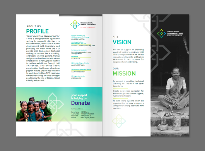 Profile Designed for an NGO by Sajjad Alam at Coroflot.com