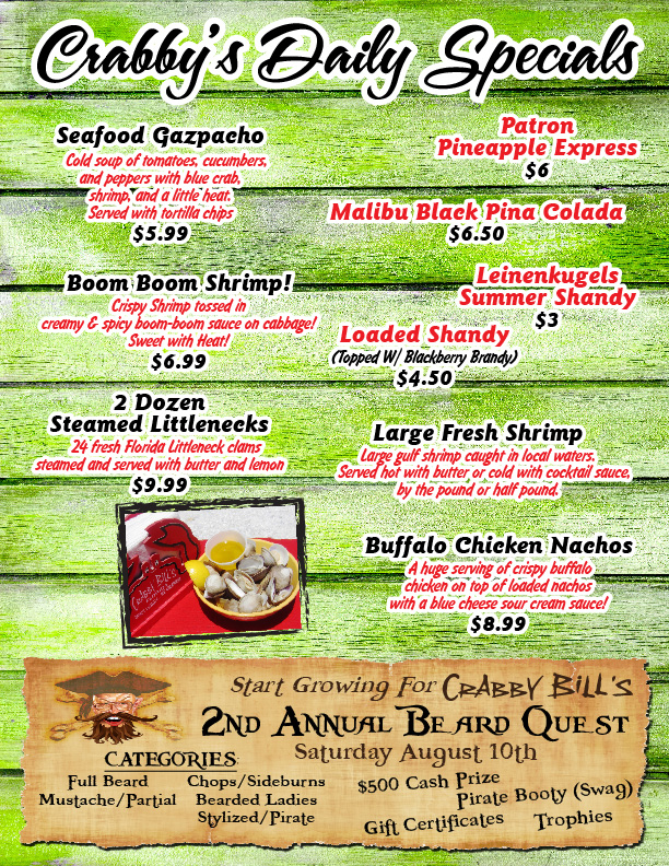 Monthly Specials Menu Table Handouts by Jennifer J. Copeland at ...