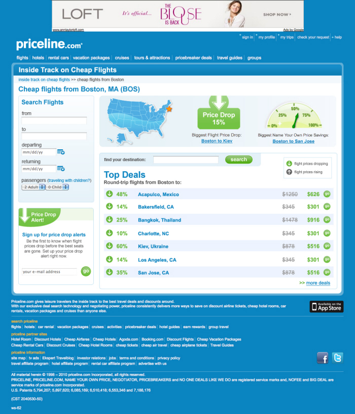 priceline.com product and promotional pages by Suzanne Maldonado at ...