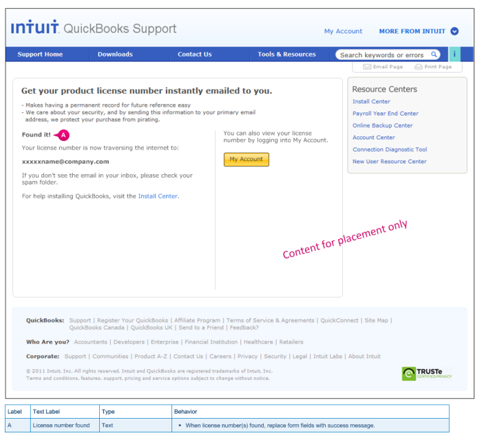 QuickBooks Desktop License Number Lookup by Valerie Franek at Coroflot.com