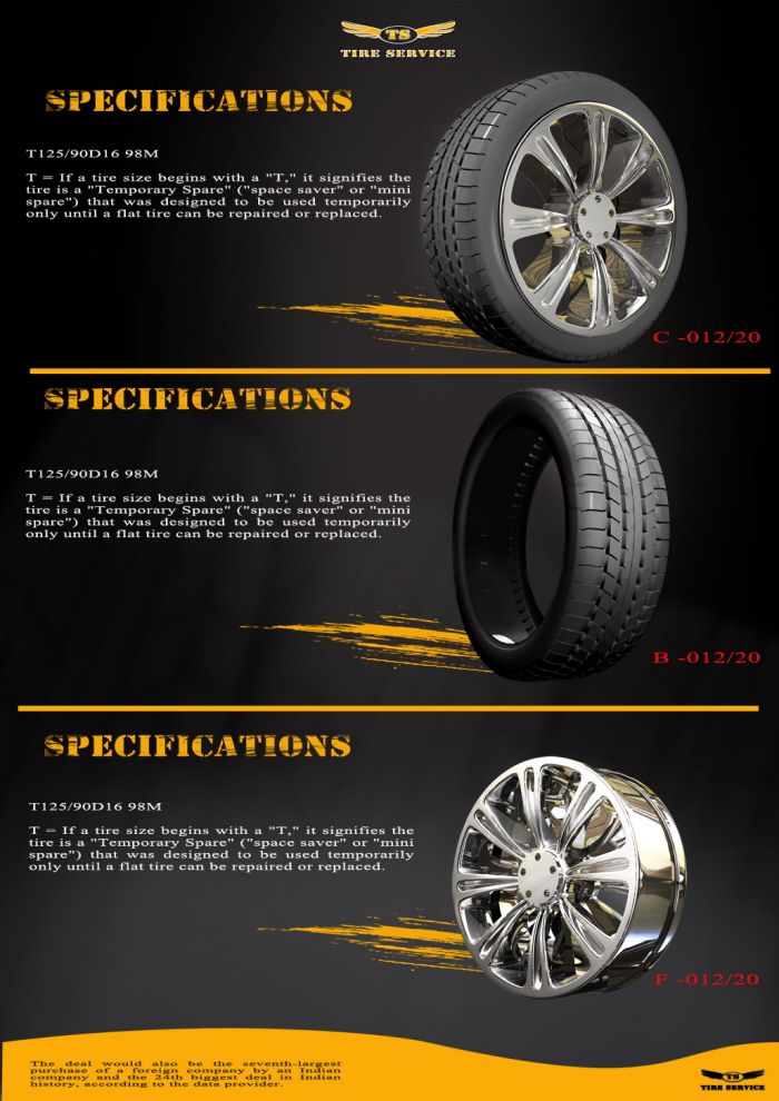 Promotional materials for car tires by Janina Buszynska at Coroflot.com
