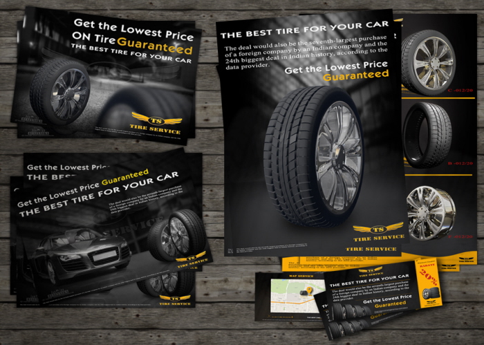 Promotional materials for car tires by Janina Buszynska at Coroflot.com
