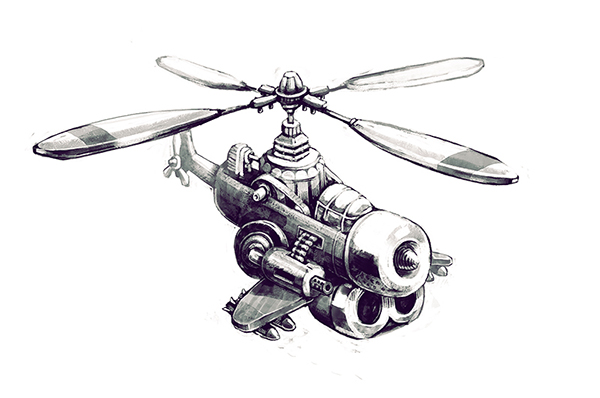 Concept art for dieselpunk arcade game. by Stasik Kanevsky at Coroflot.com