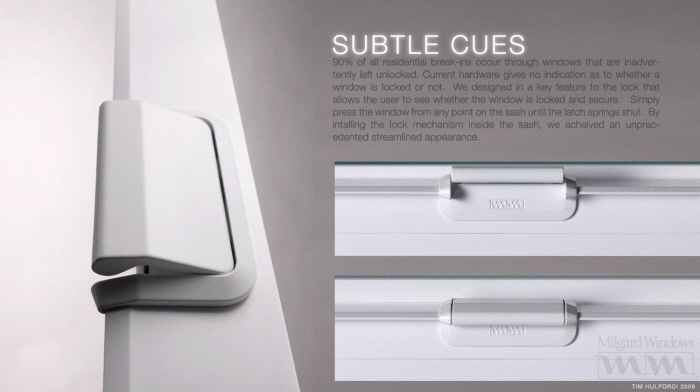 Milgard SmartTouch Window Latch by Tim Hulford at Coroflot.com