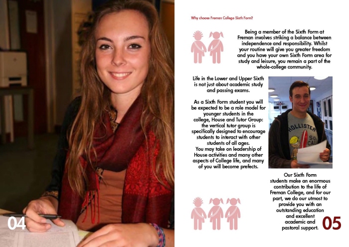Freman College Sixth Form Prospectus by Chris Allan at Coroflot.com