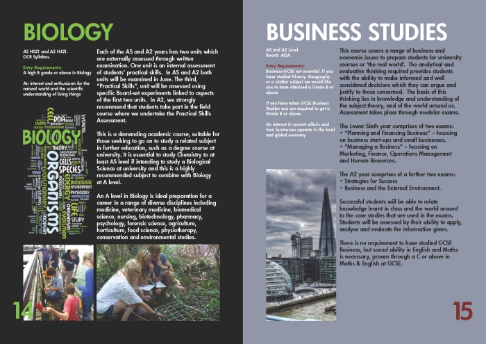 Freman College Sixth Form Prospectus by Chris Allan at Coroflot.com