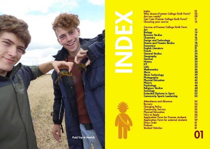 Freman College Sixth Form Prospectus by Chris Allan at Coroflot.com